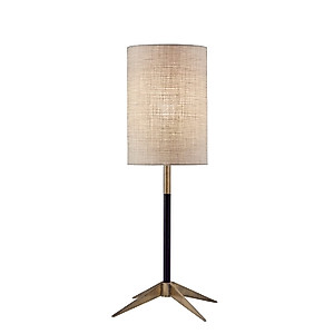 Adesso 3473-01 Davis, Table Lamp, Matte Black & Antique Brass