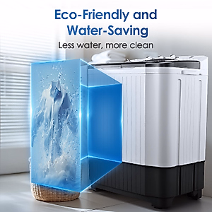 Anypro Portable Clothes Washing Machine, Twin Tub 28 Lbs Capacity Laundry Washer and Dryer Combo 2 In 1 Washer (18 Lbs) & Spinner (10 Lbs) for Apartments, Dorms, RV, Camping