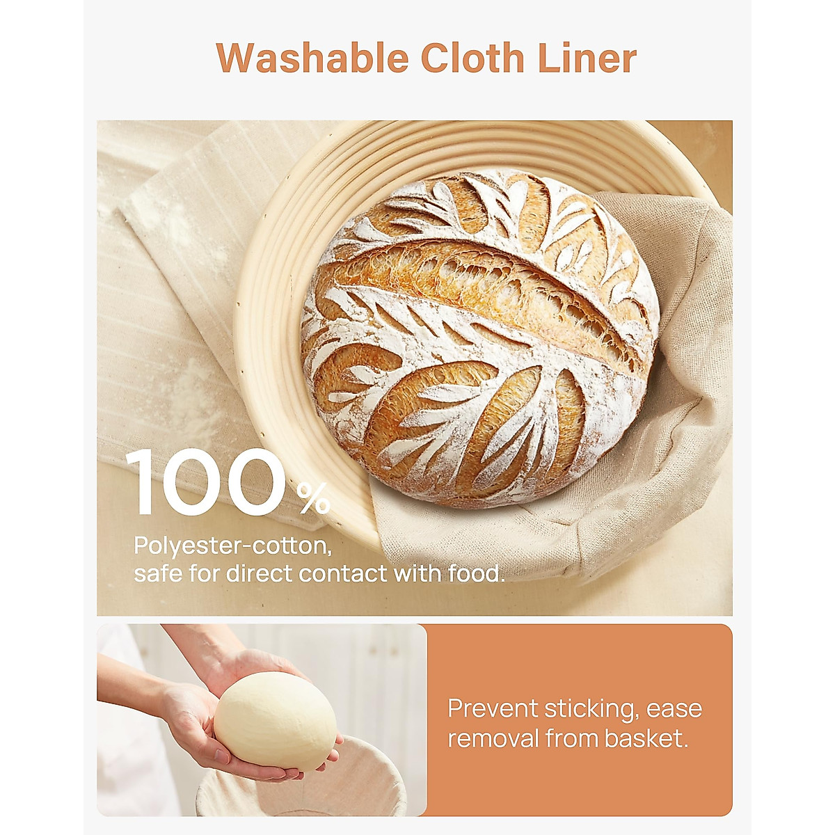 Kootek Banneton Bread Proofing Basket, 9 Inch Round Sourdough Starter Kit, Bread Baking Supplies Tools with Proofing Basket for Bread Making, Dough Whisk, Bread Lame, Banneton Basket Gift Set