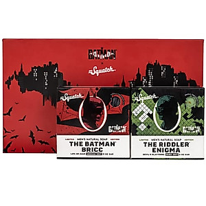 Dr. Squatch Soap The Batman Collection - Men's Natural Bar Soap - 2 Bar Soap Bundle and Collector's Box Batman Soap for Men
