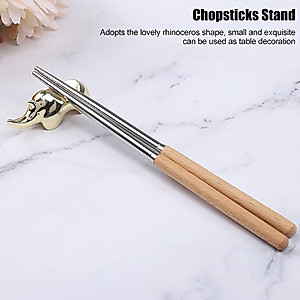 OKJHFD Chopsticks Holder Cute Animal Figurine Chopsticks Stand Ornament Art Crafts for Home Decor Desktop Kitchen (6x2.3x2.1cm/2.4x0.9x0.8in) (gold)
