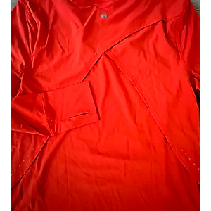 lululemon Womens UV Protection Folds Over Running Long Sleeve Shirt Slim Fit Size 8 Top Orange SLRO