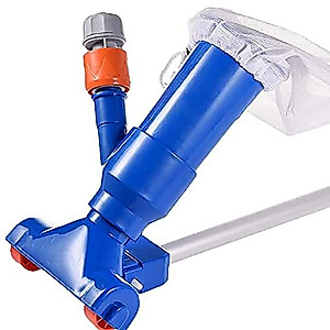 LAOTANG Portable Swimming Pool Jet Vacuum Cleaner Underwater with 5 Section Pole and Mesh Bag,Pool Mini Jet Suction Head for Above Ground Pool Spas Hot Tub Ponds Fountains Attach to Garden Hose, Blue