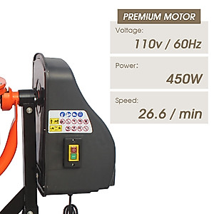 Oarlike 4.2 Cu Ft Electric Concrete Mixer Portable Cement Mixing Machine for Stucco, Mortar Seeds with Wheel and Stand