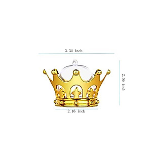 24 Pcs Gold Crown Candy Boxes with Dome, Fillable Golden Decorative Crown Candy Storage Boxes for Candies Chocolates Dessert Table Super Cute Plastic Crown Candy Containers for Baby Kid Party Favor