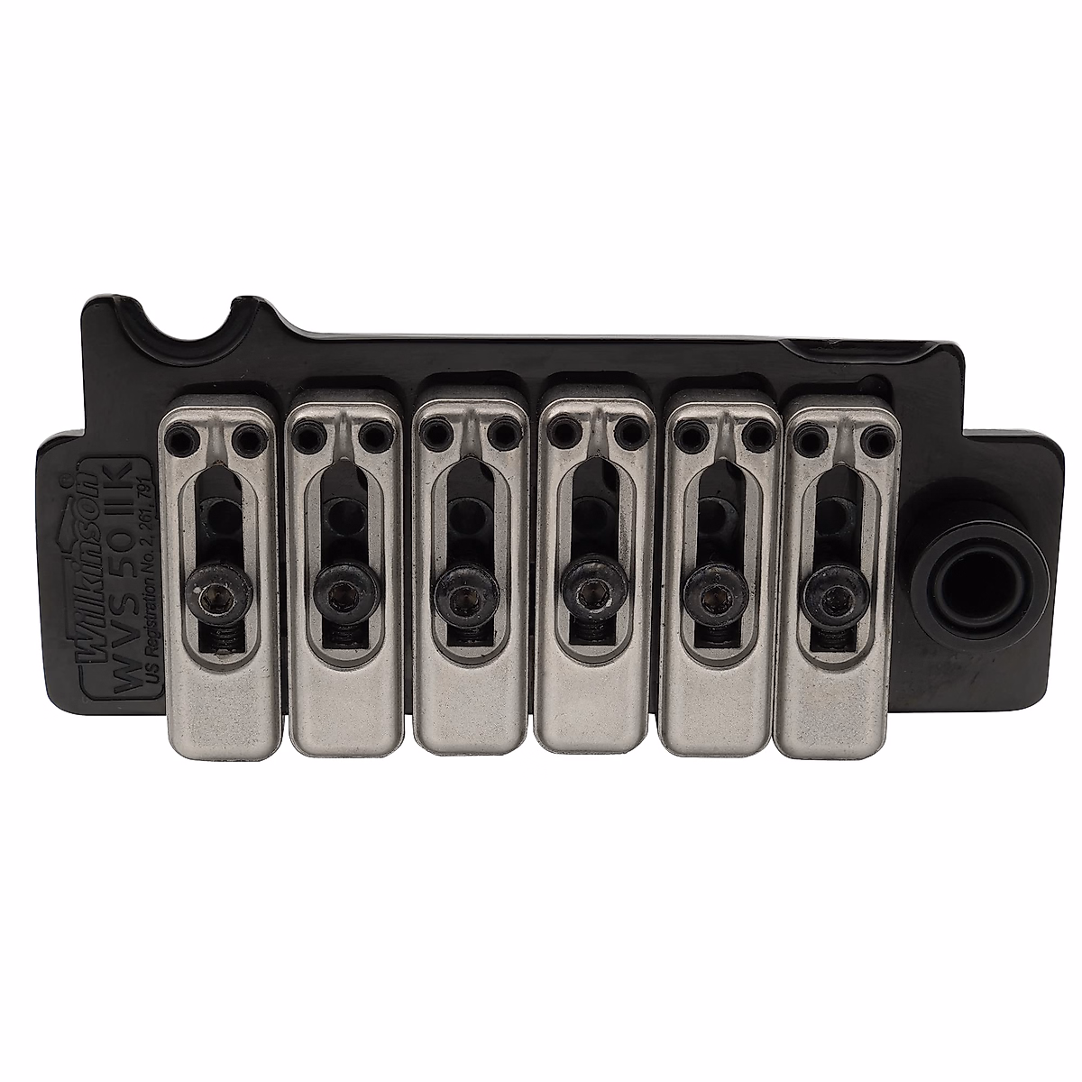Wilkinson WVS50IIK 52.5mm String Spacing 2-Point Steel Saddles Tremolo Bridge with Full Steel Block for USA/Mexico/Japan/Korea Strat Electric Guitar, Black