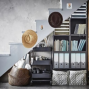 Self Adhesive Hat Hooks for Wall 12 Pieces Solid Wood, Cowboy Hat Hangers for Wall Hat Hook Natural Hat Pegs Hat Hanger for Wall Entryway,Bathroom,Door,Stair-Side,Wardrobe,Closet (Red Beech-12P)