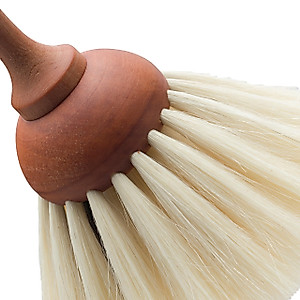 REDECKER Goat Hair Dust Brush with Oiled Pearwood Handle, 13-1/2 inches - Natural Bristle Dusters German Cleans Delicate Surfaces, Hanging Loop for Storage with Black Dot - Goat Hair Dusting Brush