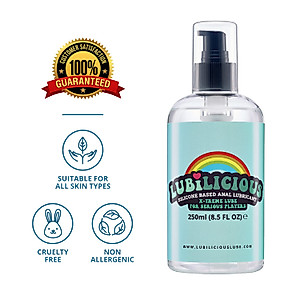 Lubilicious Silicone Based Anal Lubricant - Premium Anal Lube for Sex for Couples - Long Lasting Lube Silicone Lubricant for Sex - Silicone Lube 8 oz