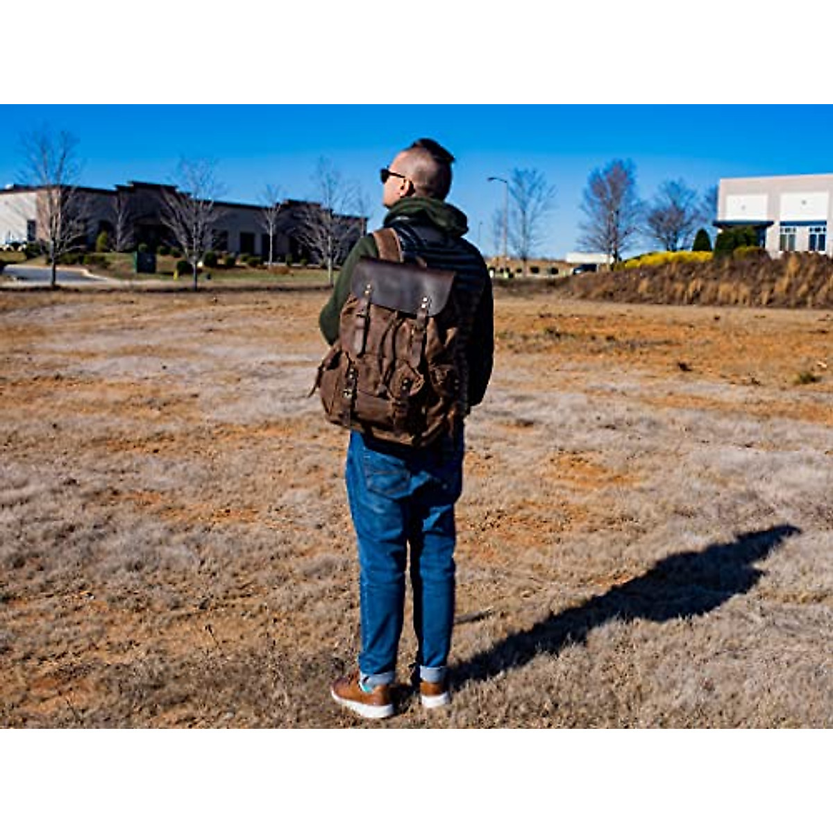 olpr. Canvas and leather backpack (Brown)