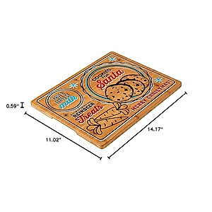 Farberware Cutting Board with Recessed Handles, Tray for Christmas Eve, Milk and Cookie Plate for Santa, Reversible Kitchen Chopping Board, 11-inch x 14-Inch, Bamboo