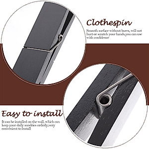 ABOOFAN Jumbo Wood Clothespin Towel Holders Giant Clothes Clip Hooks Wall Mounted Towel Clip Clothes Pins Hooks for Wedding Farmhouse Bathroom Laundry Room