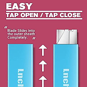 Lnchett Box Cutter, 12-Pack Retractable Cardboard Mini Box Cutter for Packages, Boxes and Paper, All Metal Tough Sheath, Functional Basic Cutter with Case, Lock Ball Design