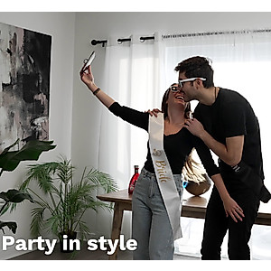 Bride & Groom Sash Set - Bride to Be Sash Groom to Be Sash Engagement Party Favors, Bachelor Bachelorette Party Supplies Bridal Shower Sash Set Decorations Just Married Gift Engaged Decor Accessories