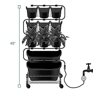 Watex Mobile Green Wall (Single Frame, Black), BPA Free Planters