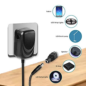 12V 2.5A 30W Power Supply Adapter ETL AC to DC (Input 100-240V, Output 12 Volt 2.5amp), 10 Foot Cord 5.5x2.1mm DC Plug, Wall Wart Transformer for DC12V CCTV Camera LED Strip Light (30 Watt)