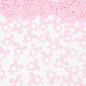 Pink Bow Confetti - She's Tying The Knot Bachelorette Party Confetti,Bow Bridal Shower Decorations,Tying The Knot Bridal Shower