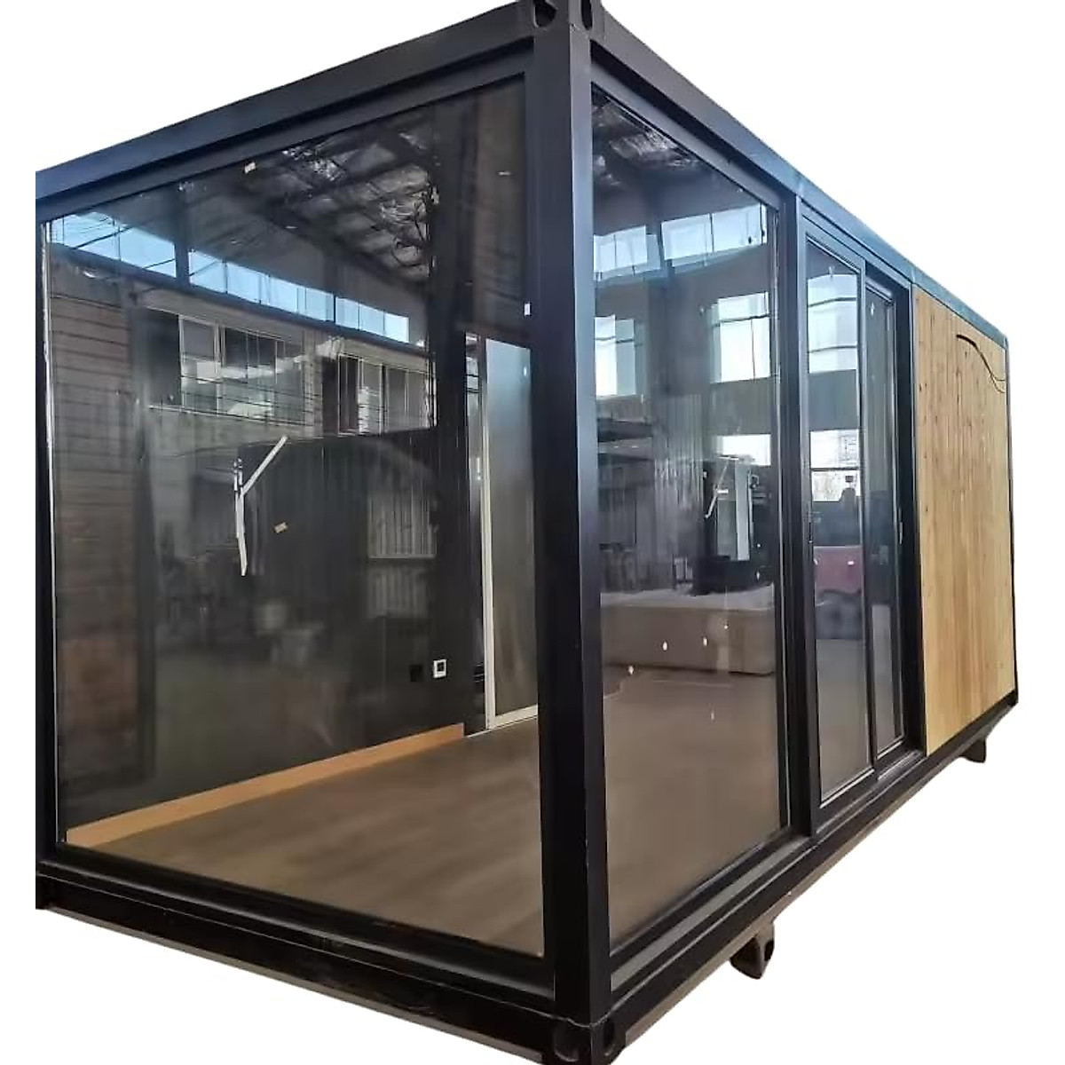 Mobile Container House Glass Windows Oak Wood Hotel Sleep Villa Bnb Studio Pad Rent Door Custom Holiday Cabin Office Garden Air Remote Furnished Home