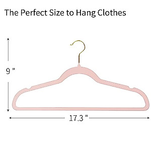 ManGotree Velvet Suit Hangers with 360 Swivel Gold Hook, Non-Slip Coat Hangers, Ultra-Slim Space Saving Hangers, Sturdy & Durable Clothes Hangers, 36 Pack (Pink)