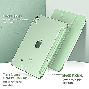 TiMOVO Case for New iPad Air 4 10.9" 2020, iPad Air 4th Generation Case, Support 2nd Gen Apple Pencil Charging, Trifold Stand Translucent Frosted Back Protective Case & Auto Wake/Sleep - Green
