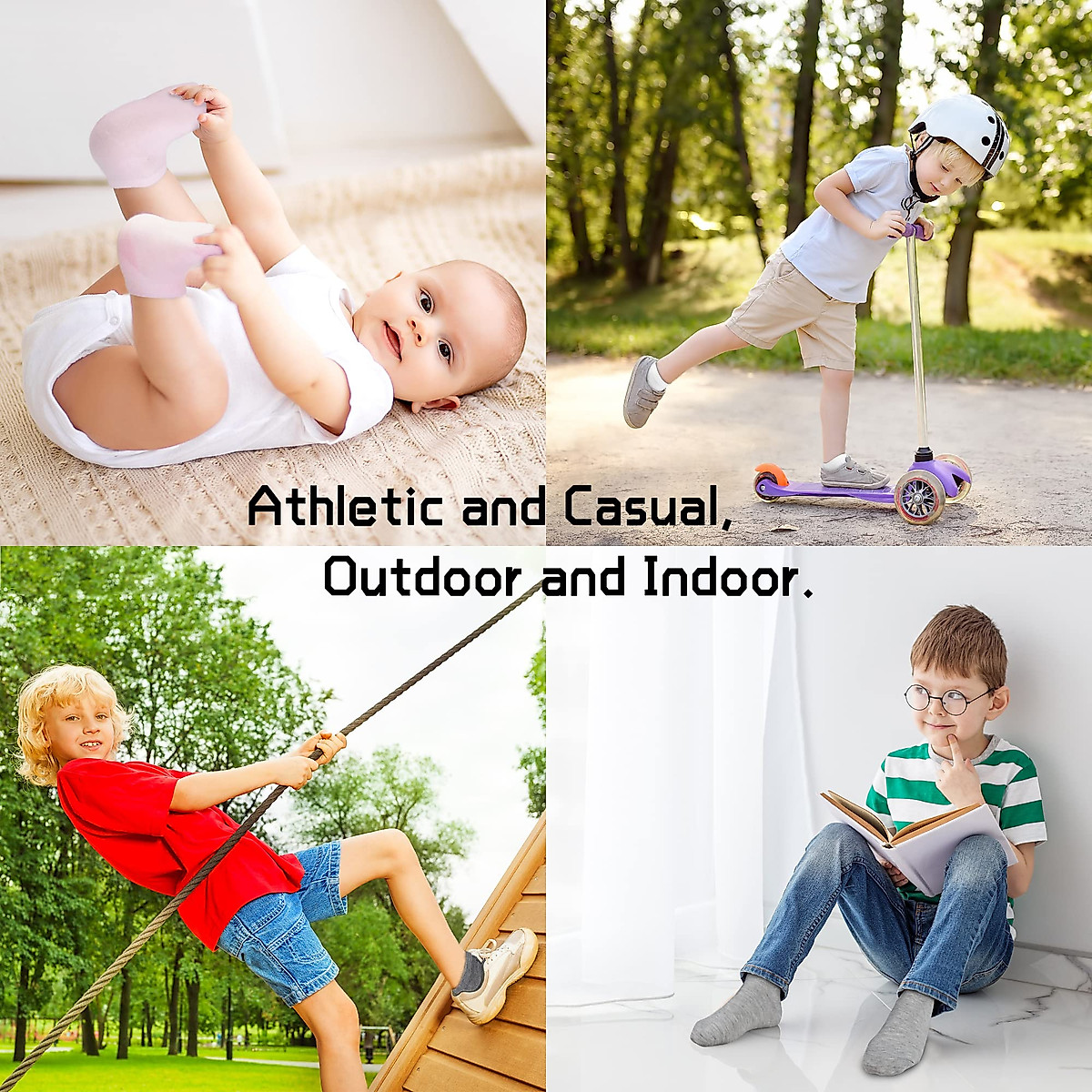 Kids Socks, 25 Pairs Toddler Socks Low Cut for Boys Girls Kids(2-4T), 25 Pairs Children No Show Ankle Socks Set