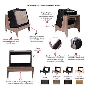 Gator Frameworks Elite Series Large Wooden Combo Guitar Amp Stand in Dark Walnut Finish; (GFW-ELITEGTRAMPLG-BRN)