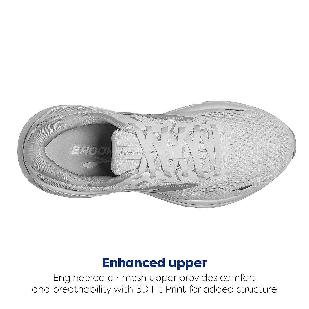 Brooks Women’s Adrenaline GTS 23 Supportive Running Shoe - White/Oyster/Silver - 9 Medium