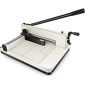 Heavy Duty Paper Cutter,17 inch Guillotine Paper Cutter, Cortadora de Papel 500 Sheets Papers,Guillotine Paper Scrap Slicer Trimmer for Cardstock Cards Leather with Metal Base for Office Home School