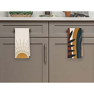 QODUNG Boho Sun Moon Rainbow Mountains Desert Soft Kitchen Towels Dishcloths 16x24 Inch Set of 4,Bohemia Drying Cloth Hand Towels Tea Towels for Dorm,Boho Lover Gift