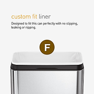 simplehuman Code F Custom Fit Drawstring Trash Bags in Dispenser Packs, 60 Count, 25-30 Liter / 6.6-8 Gallon, White