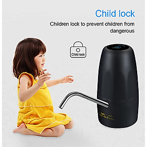 5 Gallon Water Bottle Dispenser, Water Bottle Pump USB Rechargeable & Portable Water Bottle Pump Dispenser, for Office, Kitchen, Camping, Indoor and Outdoor Universal 2-5 Gallon Water Bottles.