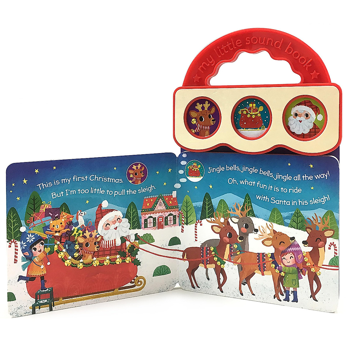 Jingle Bells 3-Button Sound Christmas Board Book for Babies and Toddlers