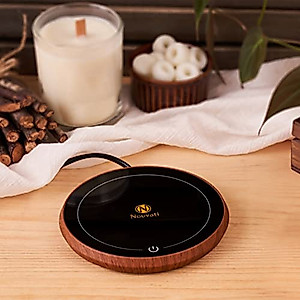 Nouvati Candle Warmer/Mug Warmer/Coffee Warmer for Desk Auto Shut-Off: Excellent Heating, 2 Heating Modes, Safety Features, Sleek & Compact; Tea Warmer (Wood Grain) 2.0