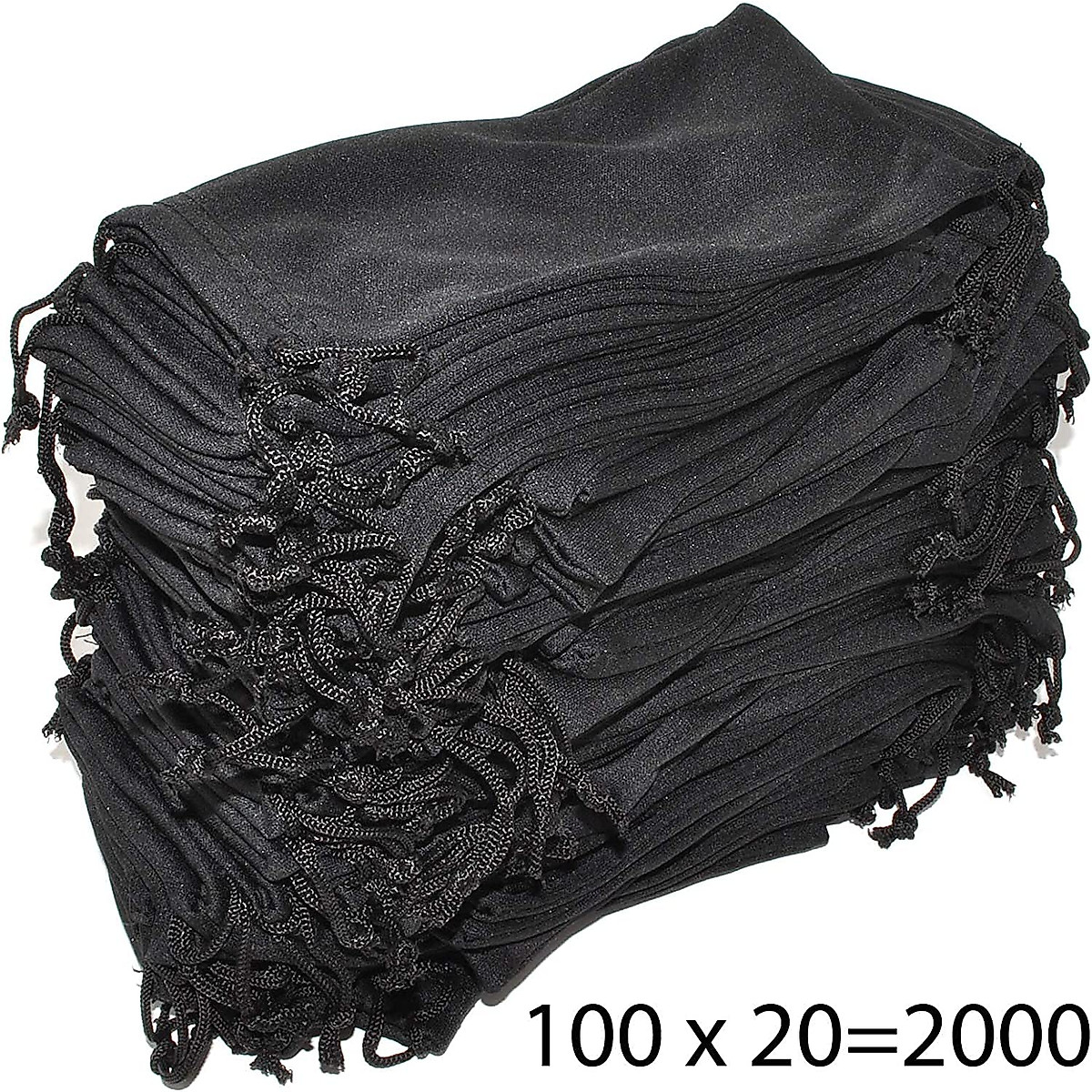 2000 PCS Eyeglasses Microfiber Pouches Cleaning Case Bag Black