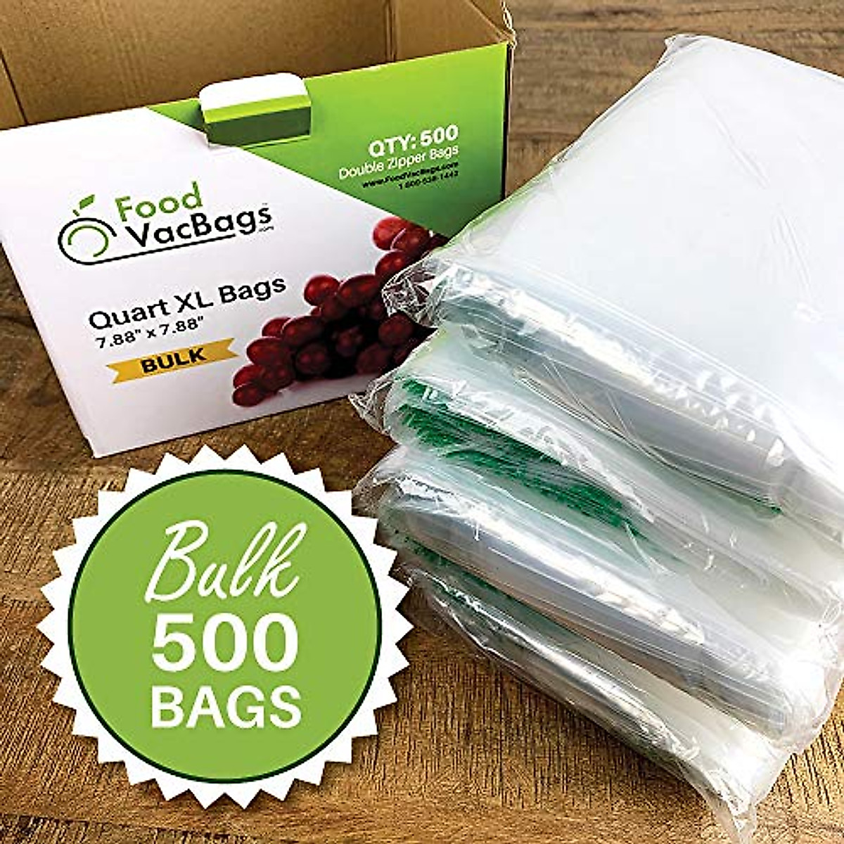 500 count - 7.88" x 7.88 Square Double Zipper Reclosable Resealable Lock Seal Zip Bags, 2 mil, Food Safe, BPA Free