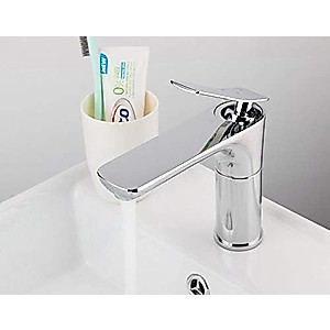 OJDHNJKNJ Kitchen Taps Innovative Fashion Style Home Balck Bath Basin Faucet Cold and Hot Water Taps White Bathroom Sink Mixer Faucets