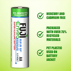 Fuji Enviromax Super Digital Alkaline Eco Friendly Batteries AA, 4 Count, 1 pack