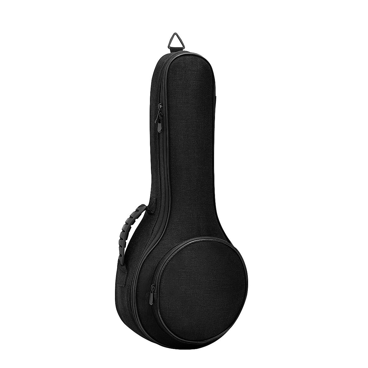 Deviser banjolele case 0.5 Inch Thick Padding ABS Handles banjo ukelele case linen fabric 12mm 24Inch banjo ukulele gig bag with Felt picks Black