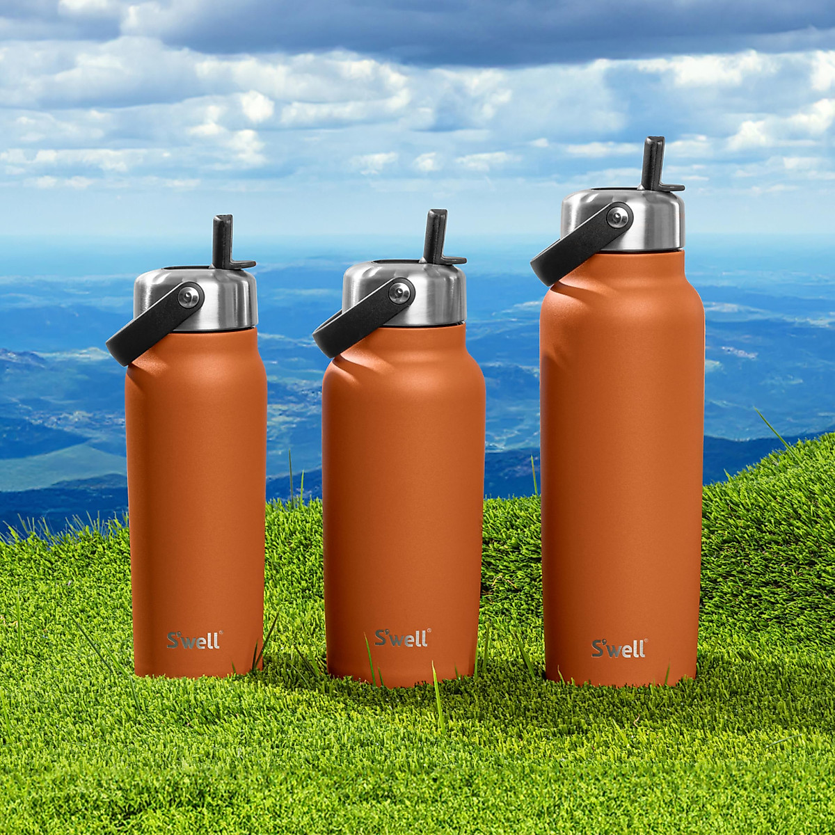 S'well Recycled Stainless Steel Explorer with Flip Straw Lid, 24oz, Carnelian, Triple Layered Vacuum Insulated Containers Keeps Drinks Cold for 36 Hours and Hot for 8