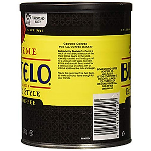 SUPREME BUSTELO ESPRESSO GROUND COFFEE CAFFEINE CAN 10 OZ - 0074471017152