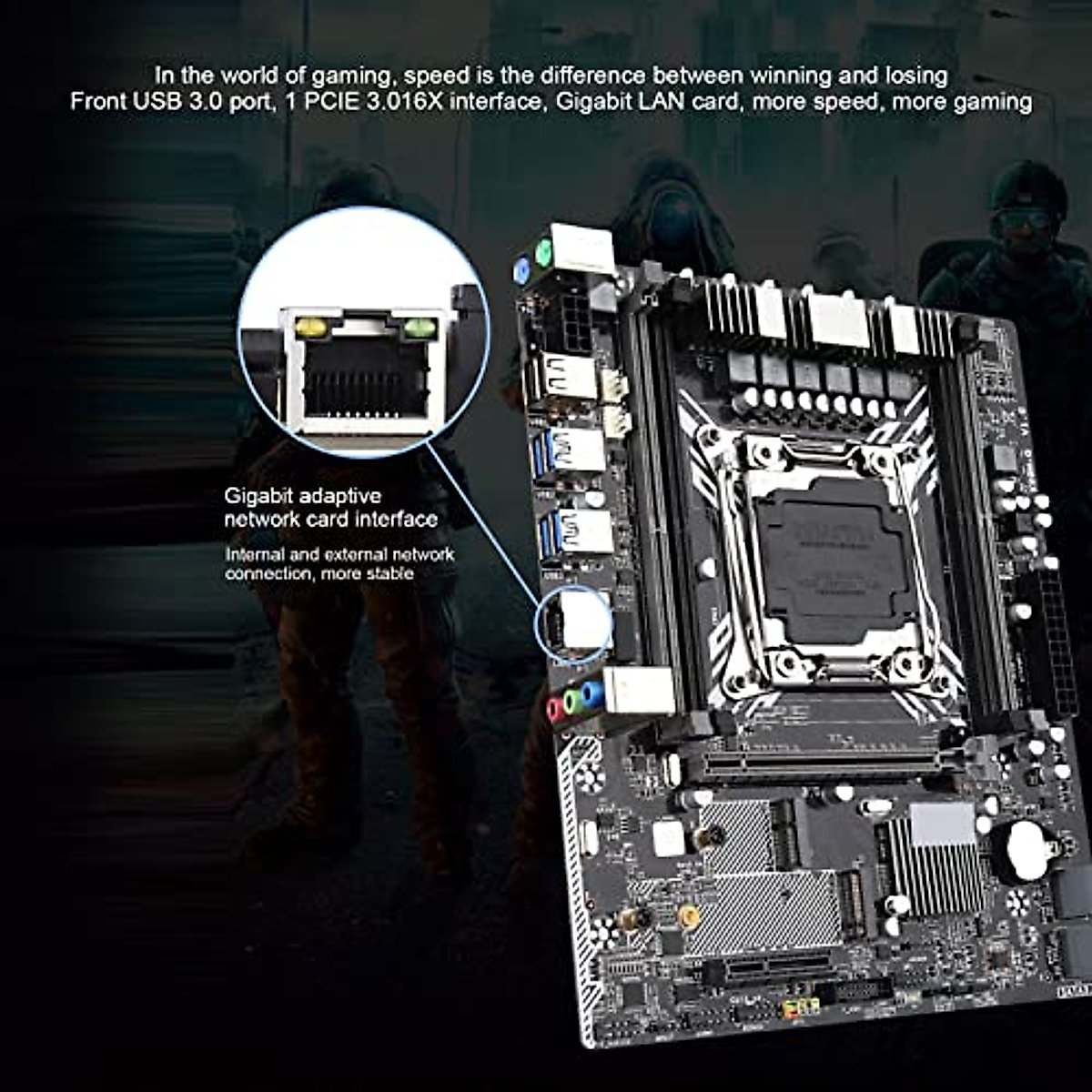 X99M G Desktop Motherboard, 4 DDR4 128GB LGA 2011 3 Computer Mainboard for Intel for XEON E5, M.2 WiFi Port M ATX Gaming Motherboards, 4 SATA3.0, 6 USB2.0, 4 USB3.0, M.2 NVME Port