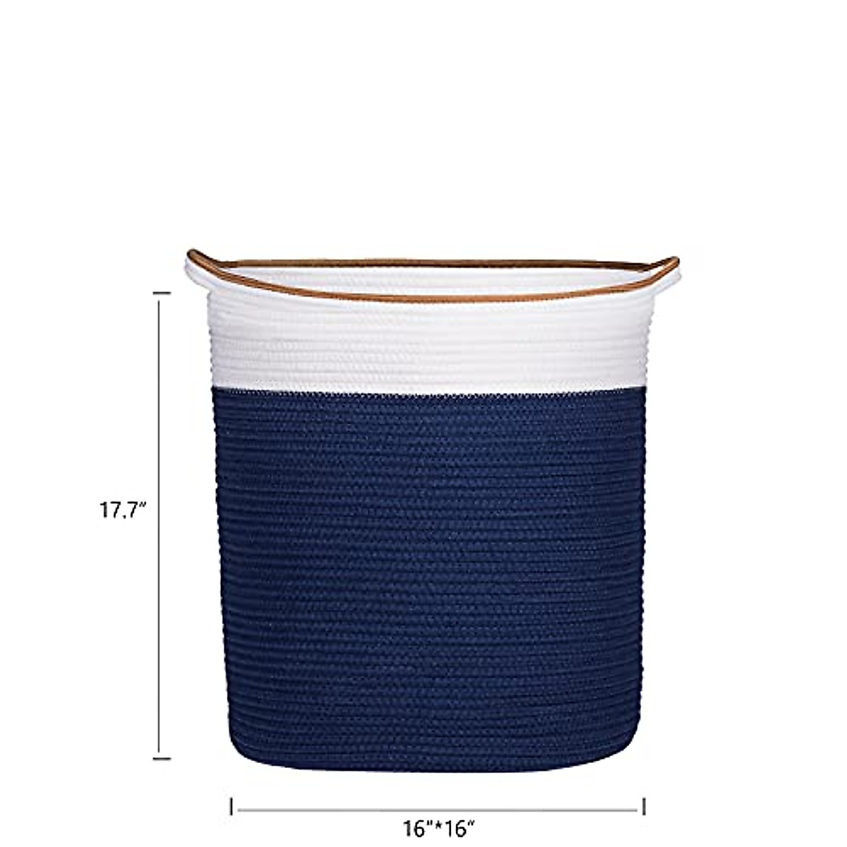 VOYSIGN Cotton Rope woven Basket Large size 16"x16"x17.7"- can be used for organization and storage, Baby Laundry Baskets, Woven Blanket Baskets, Storage bins