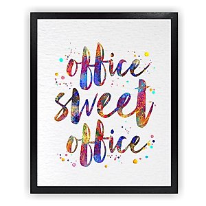 Dignovel Studios Unframed 8X10 Watercolor Office Sign Print Quotes Office Sweet office Funny Watercolor Art Print dnc37