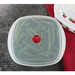 Reston Lloyd Cookware & Storage, Adjustable Vent on Lids Microwavable Cookware/Storage Set, Multiple Sizes, Harvest Apples (20999)