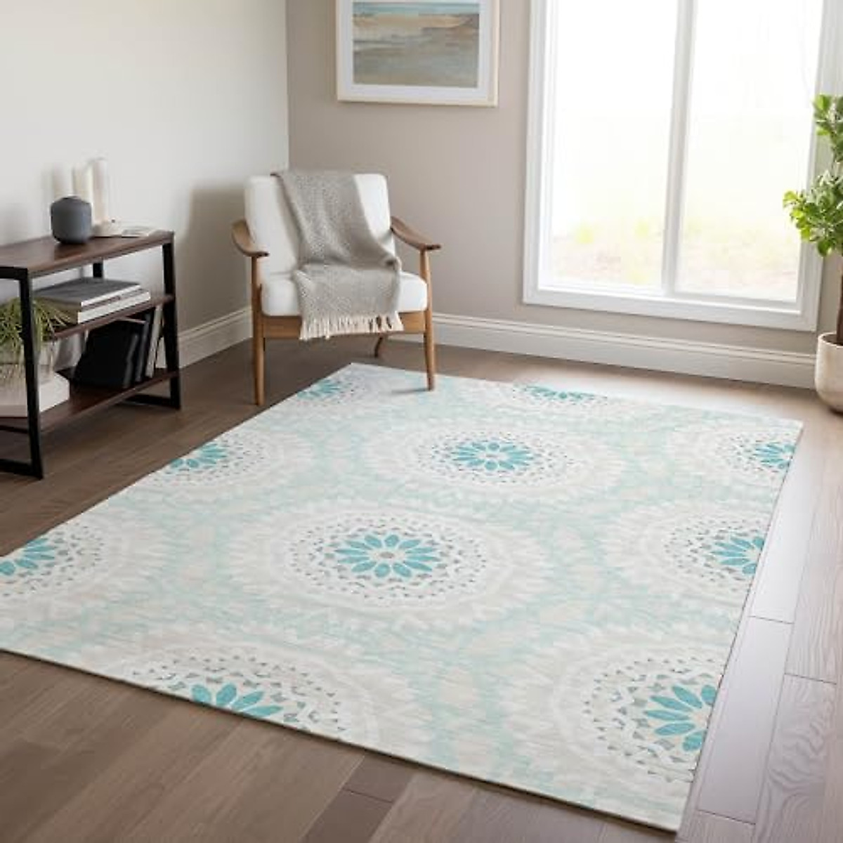 Addison Rugs Chantille ACN619 Teal 9' x 12' Indoor Outdoor Area Rug, Easy Clean, Machine Washable, Non Shedding, Bedroom, Living Room, Dining Room, Kitchen, Patio Rug