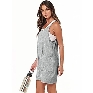 ANRABESS Rompers for Women Summer Jumpsuits Casual Outfits Shorts Overalls 2023 Fashion Stretchy Comfy Clothes Sleeveless Cute Jumpers with Pockets A948-qianhuahui-S