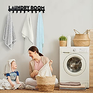 STAR SPLASH Large Laundry Room Towel Rack - Laundry Room Decor and Accessories - Laundry Signs for Laundry Decor - Perfect Mudroom Laundry Room Sign and Laundry Room Wall Decor - Laundry Wall Decor