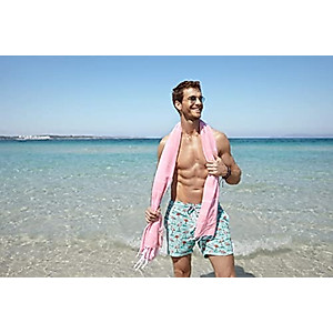 WETCAT Bundle: Turkish Bath Towel (38 x 71) and Turkish Hand Towels (20 x 30, Set of 2) - 100% Cotton, Prewashed for Soft Feel - Light Pink Towels & Light Pink Kitchen Accessories and Decor