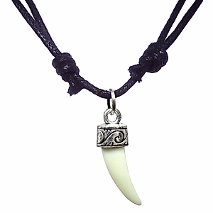 Bijoux de Ja Mini Wolf Fang Pendant Adjustable Cord Necklace