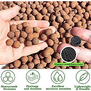Voulosimi Clay Pebbles Hydroponic Rocks Organic Ceramsite Grow Media for Horticultural,Orchids,Drainage (6.5 LB)